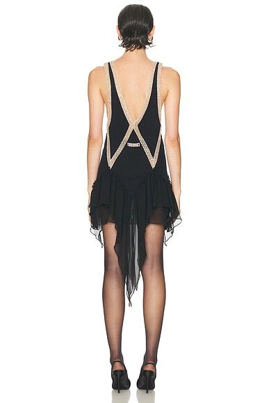 Attico Embroidered Mini Dress