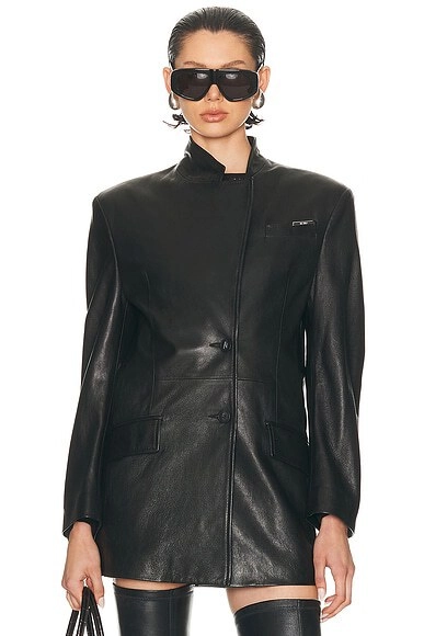 Attico Leather Jacket - Black