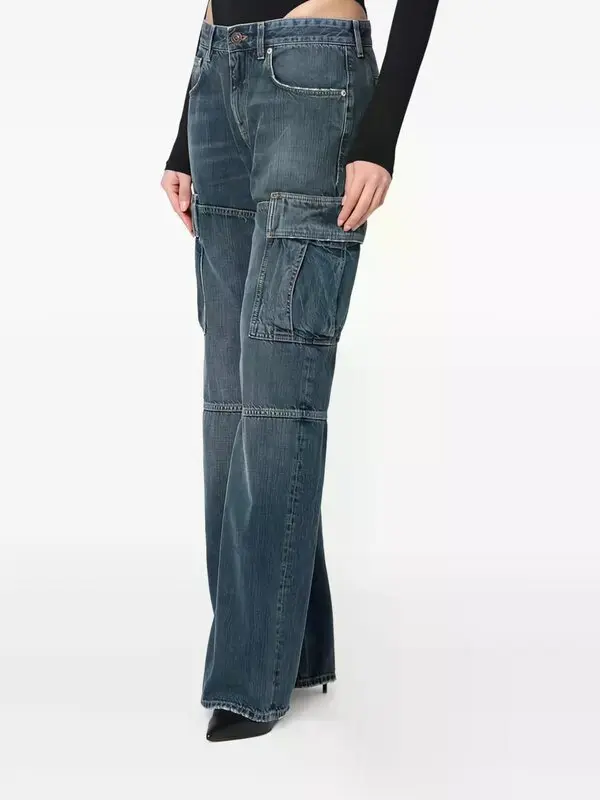 Balenciaga Logo Patch Paneled Cargo Jeans