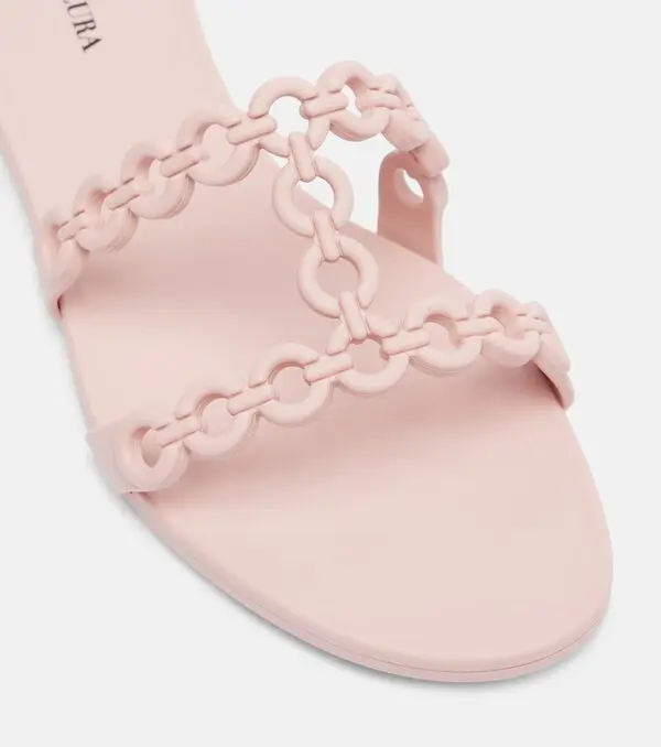 AQUAZZURA Infinity Chain Jelly Slides - Pink