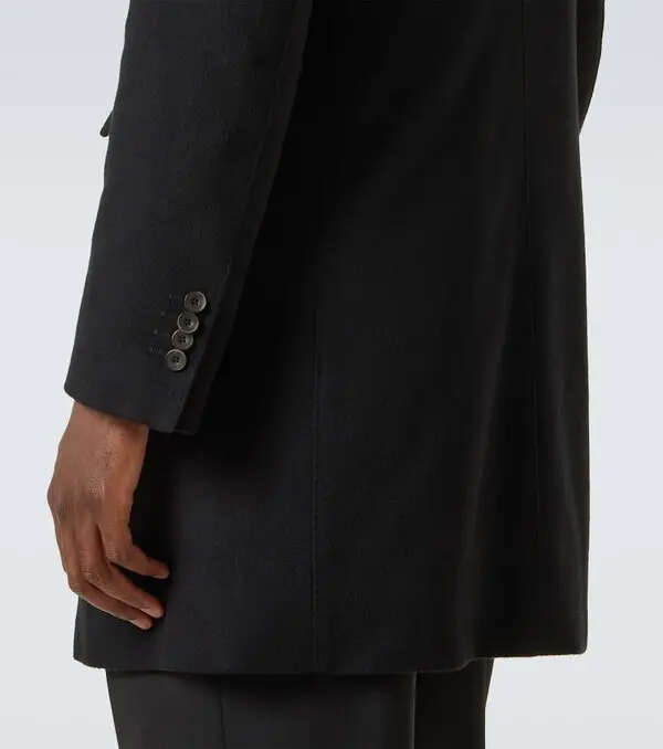 Herno Cashmere Coat With Detachable Collar - Black