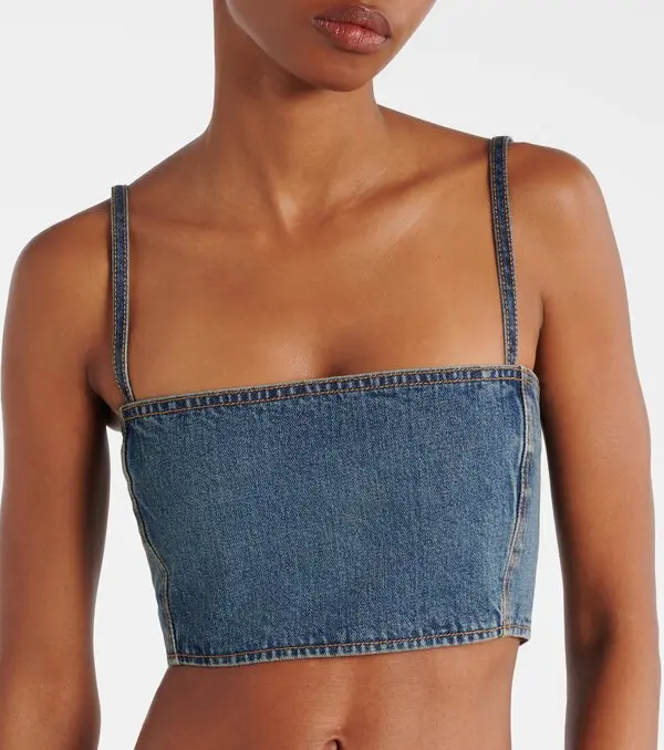 Alaïa Denim Crop Top