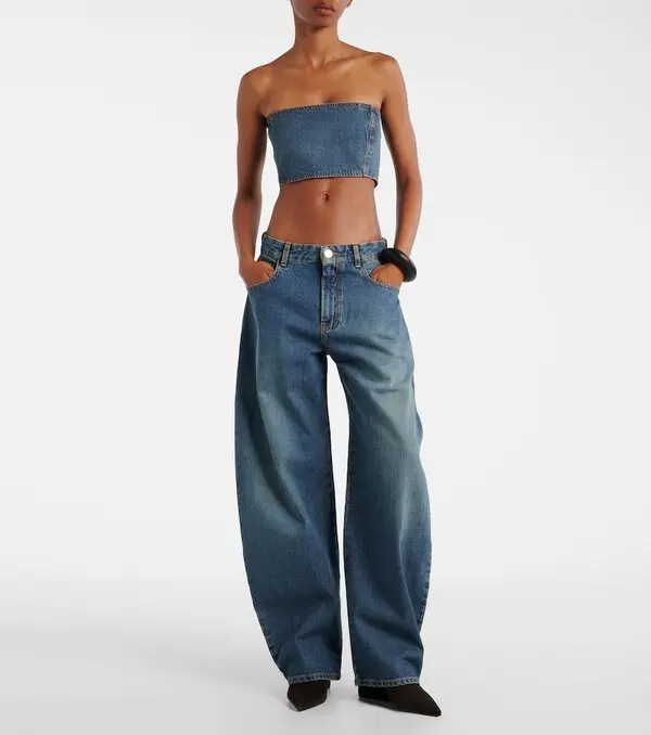 Alaïa Denim Crop Top