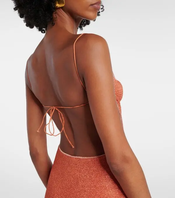 Oseree Lumiere Open-back Midi Dress