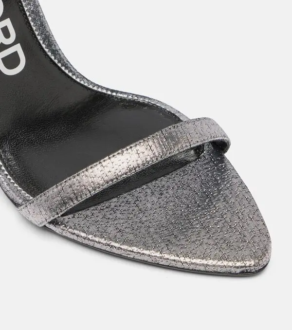 TOM FORD Padlock 85 Metallic Sandals