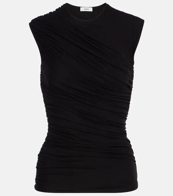 AGOLDE Ester Ruched Top - Black
