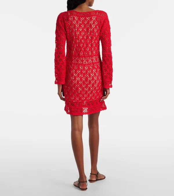 Anna Kosturova Bianca Crochet Cotton Mini Dress