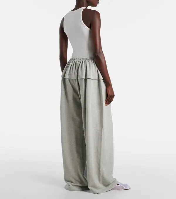 Alaïa Ruffled Cotton-blend Track Pants