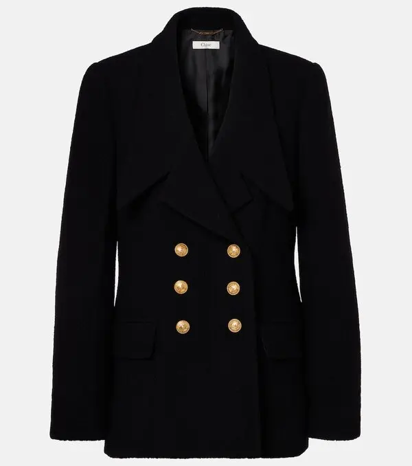 Chloé Wool-blend Boucle Jacket - Black