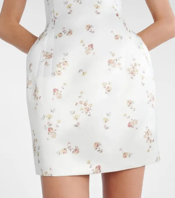 Magda Butrym Floral Off-the-shoulder Silk Mini Dress