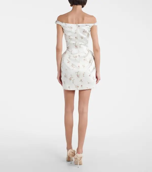 Magda Butrym Floral Off-the-shoulder Silk Mini Dress