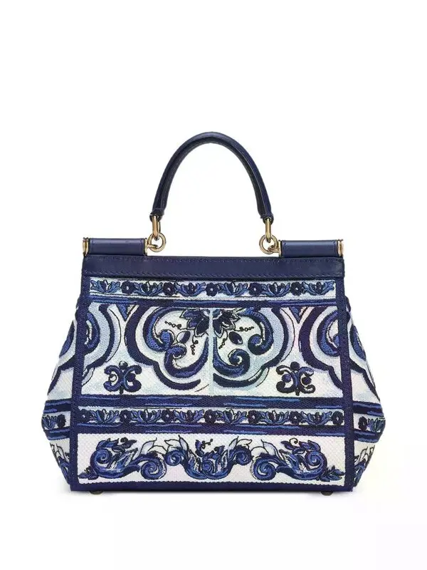 Dolce & Gabbana Small Sicily Tote Bag With Majolica Embroidery