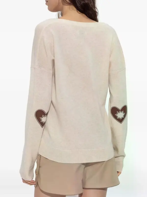 Zadig&Voltaire V-neck Sweater With Heart Appliqu