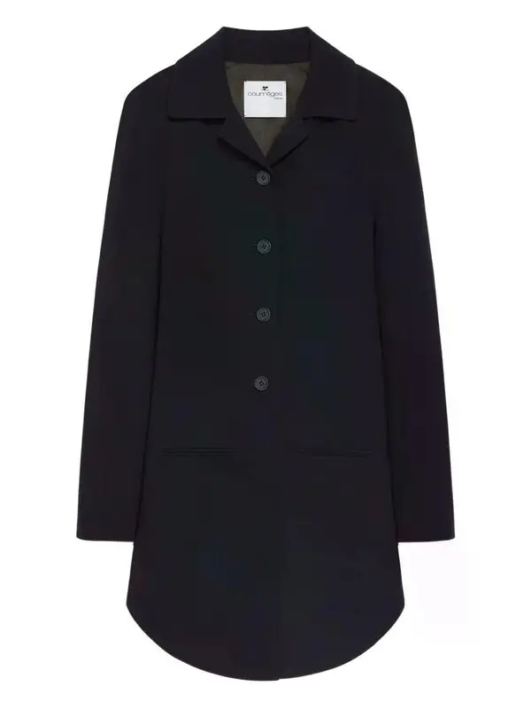 COURREGES Tailored Button-front Coat - Black