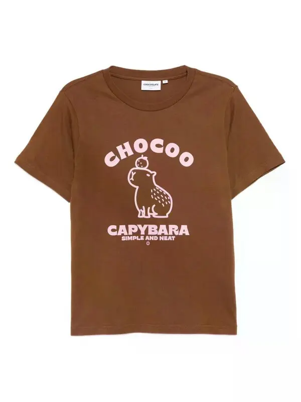 CHOCOOLATE Capybara" Graphic Print T-shirt