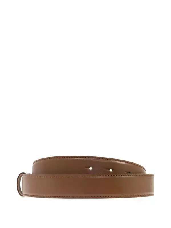 Versace Logo Plaque Leather Belt