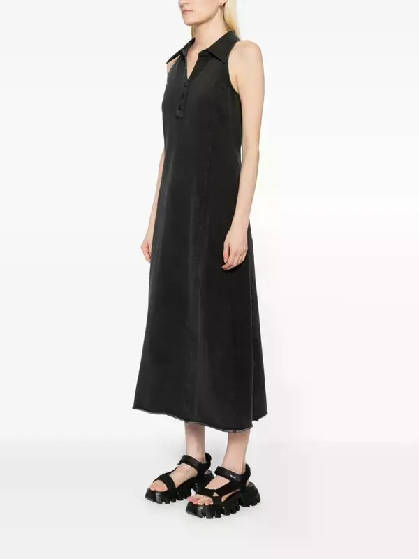 B+AB Sleeveless Midi Dress With Button Fastening And Polo Collar