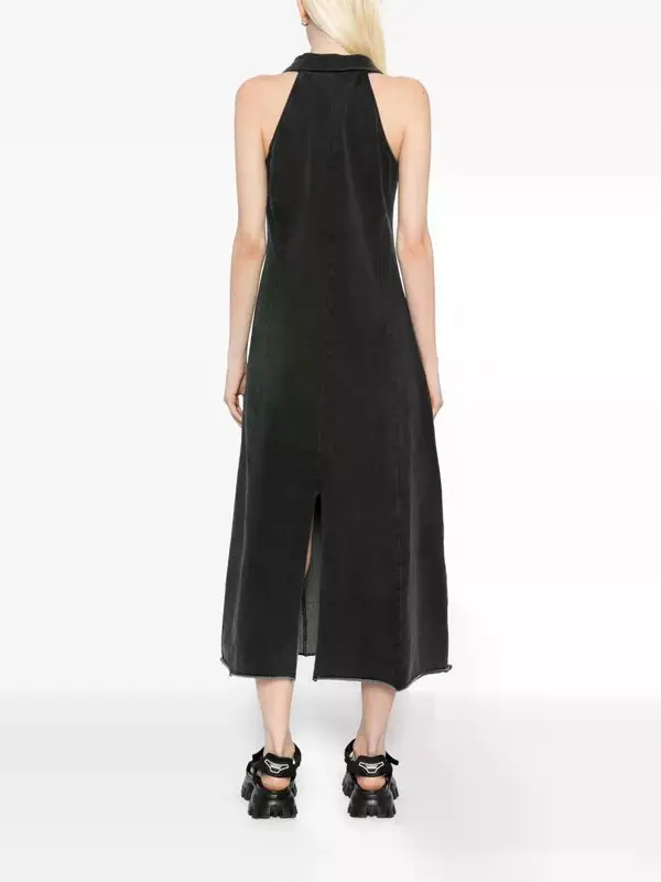 B+AB Sleeveless Midi Dress With Button Fastening And Polo Collar