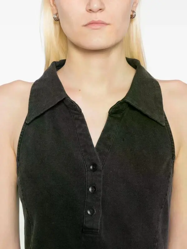 B+AB Sleeveless Midi Dress With Button Fastening And Polo Collar