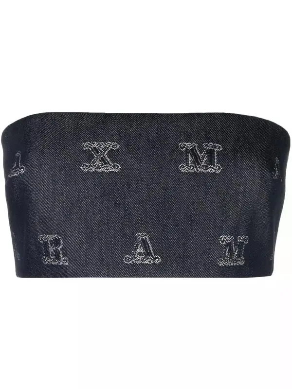 Max Mara Jacquard Bandeau Top - Blue