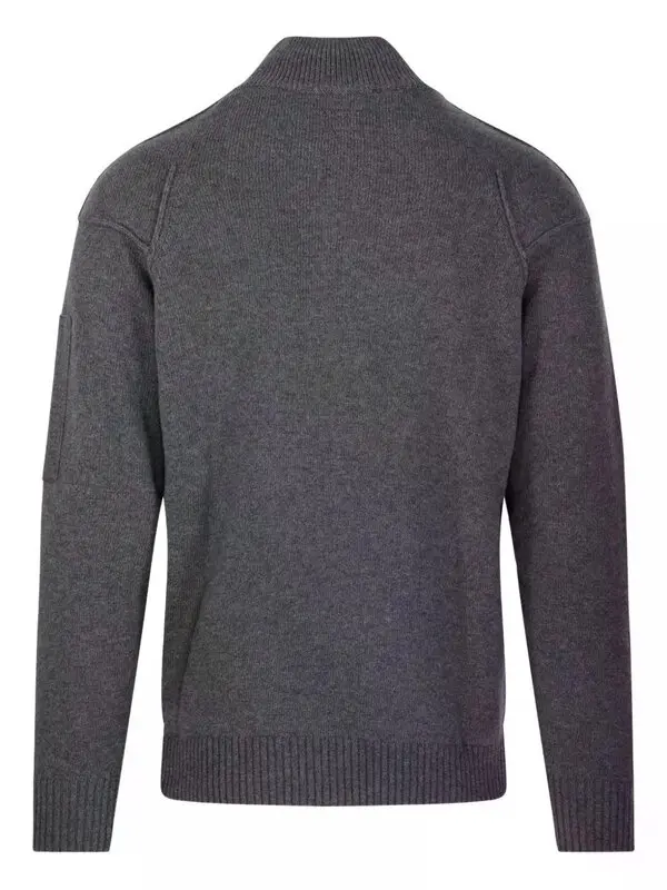 C.P. COMPANY Half-zip Ribbed Sweater With High Neck And Pocket Detail