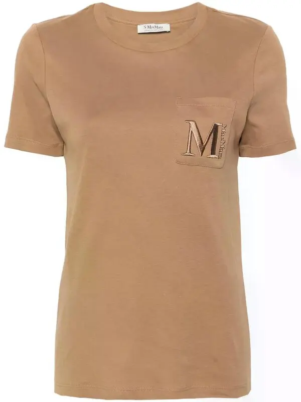 Max Mara Embroidered Logo Cotton T-shirt