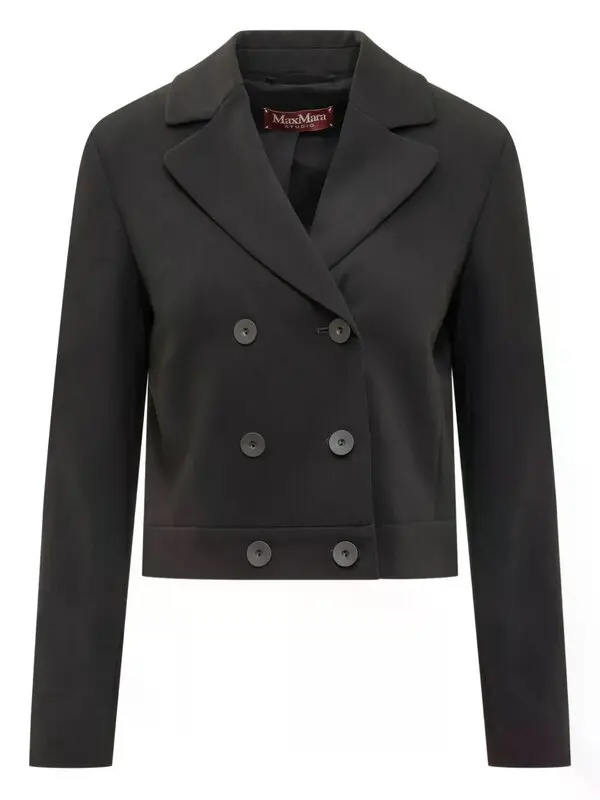 Max Mara Acciaio Double-breasted Cropped Blazer - Black