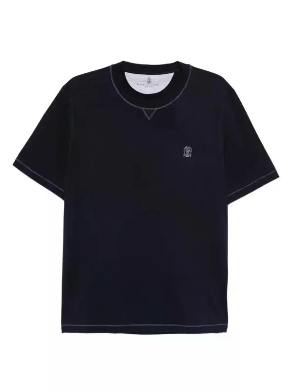 Brunello Cucinelli Embroidered Crew-neck T-shirt