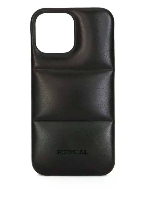 Moncler Quilted Leather Phone Case - Black