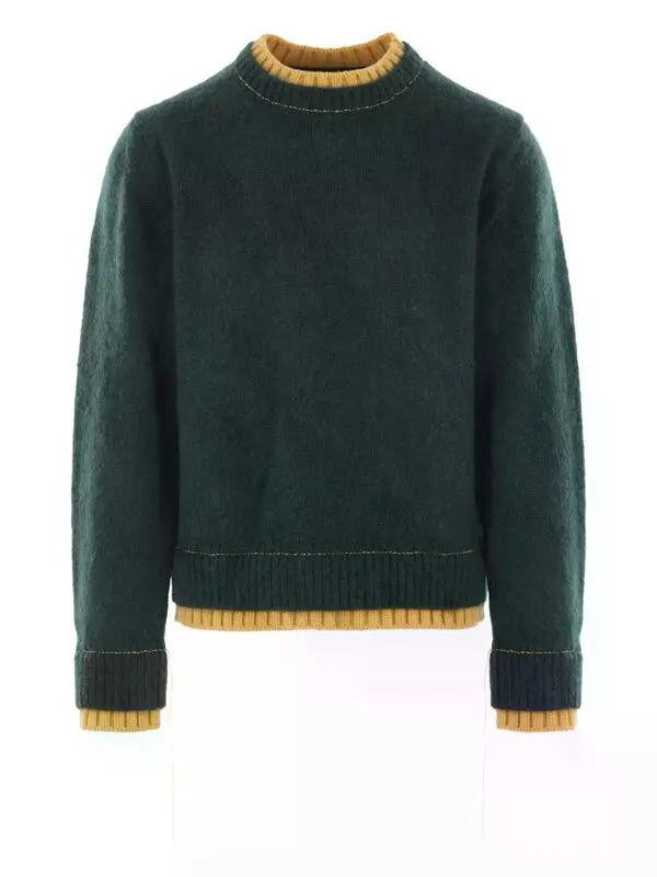 Sacai Mohair-wool Blend Sweater With Contrasting Trim