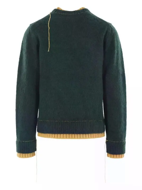 Sacai Mohair-wool Blend Sweater With Contrasting Trim