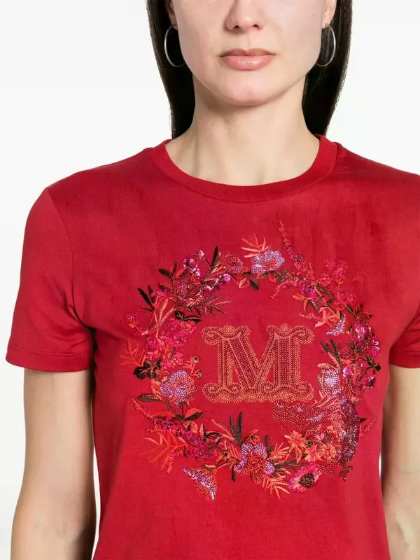 Max Mara Sequin-embellished Cotton T-shirt