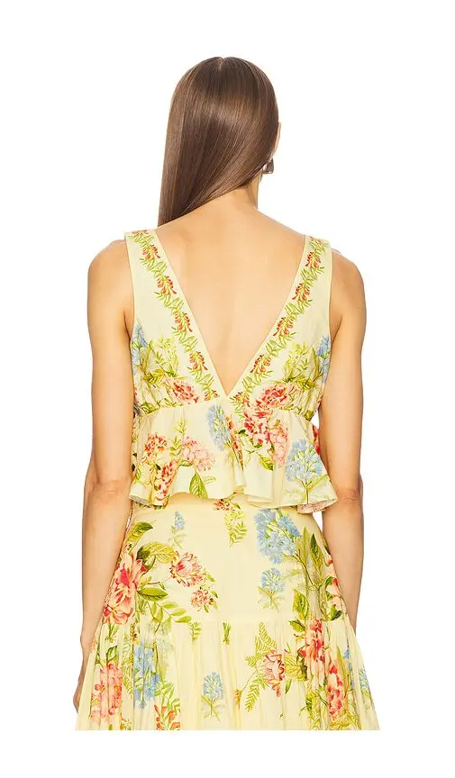 Hemant & Nandita Peplum Top - Lemon
