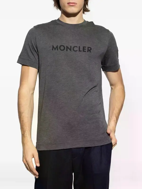 Moncler Logo-print Short-sleeve T-shirt - Grey