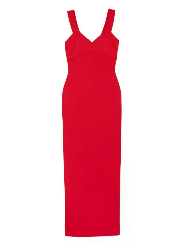 Solace London Nalani V-neck Maxi Dress - Red