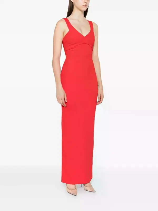 Solace London Nalani V-neck Maxi Dress - Red