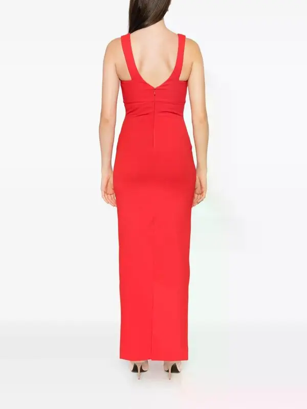 Solace London Nalani V-neck Maxi Dress - Red