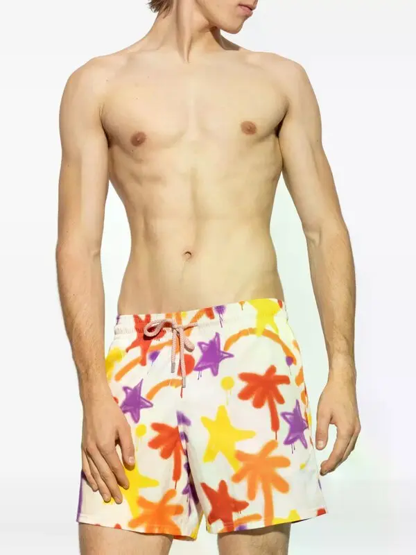 Palm Angels Spray-paint Swim Shorts - Multicolour