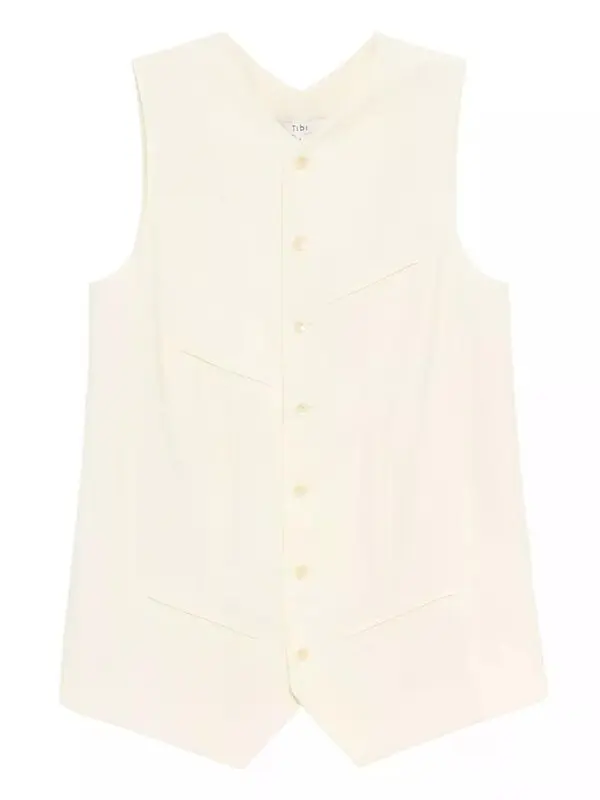Tibi Ivory Tropical Easy Vest