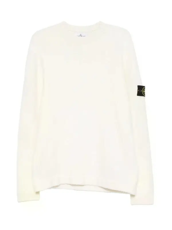 Stone Island Compass Motif Crewneck Sweater - Neutrals