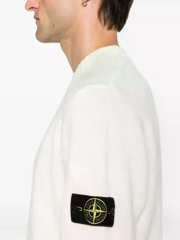 Stone Island Compass Motif Crewneck Sweater - Neutrals