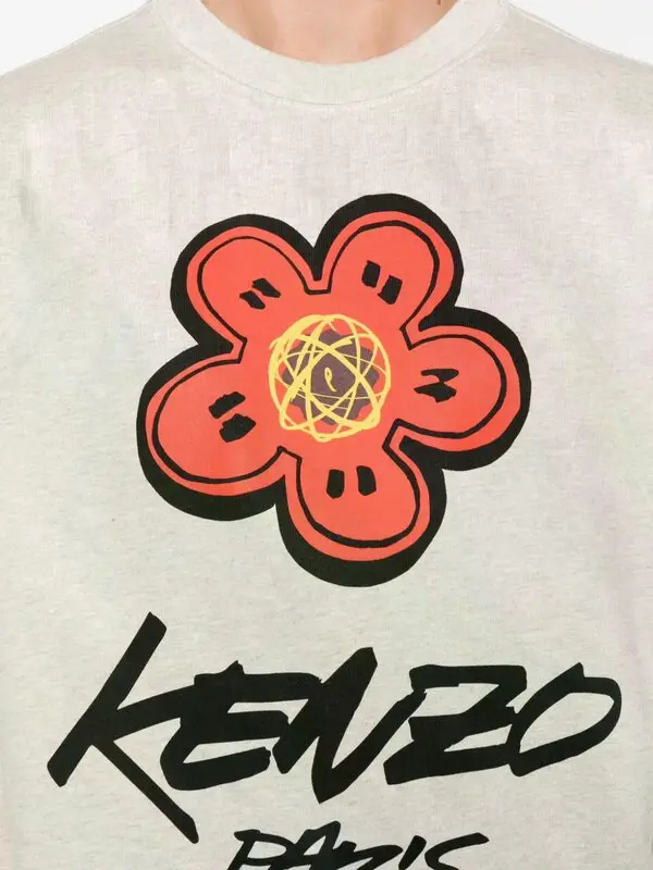 Kenzo Boke Flower-print Sweatshirt - Neutrals