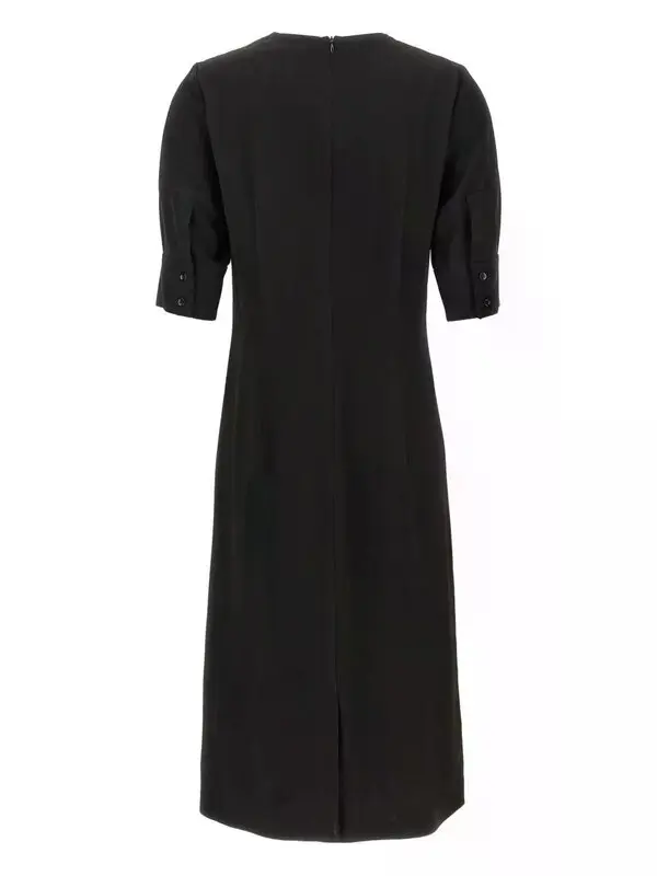 Sportmax Short-sleeve Crew-neck Dress With Button Cuffs