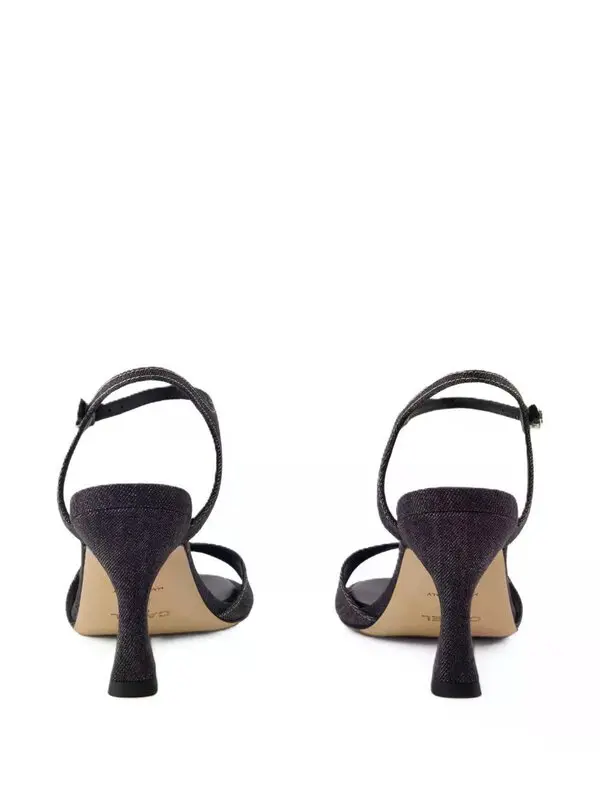CAREL Denim Slingback Heels - Black