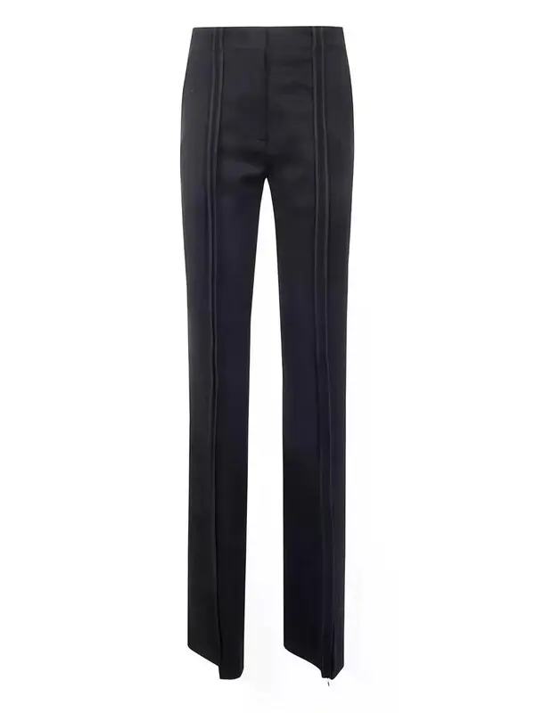 Attico Striped Wool Trousers - Black
