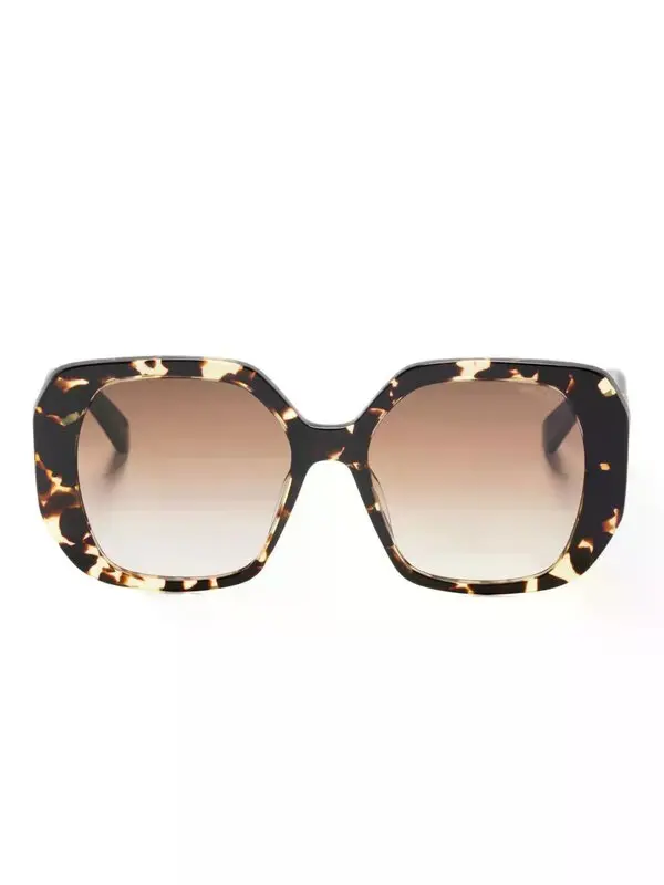 BVLGARI Geometric Tortoiseshell Sunglasses - Brown