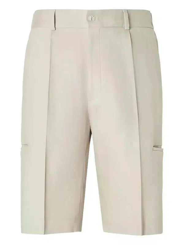 Fendi Tailored Shorts With Pleated Front Detail - Neutrals