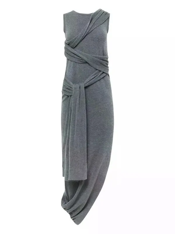 JW Anderson Draped Tie-waist Maxi Dress - Grey