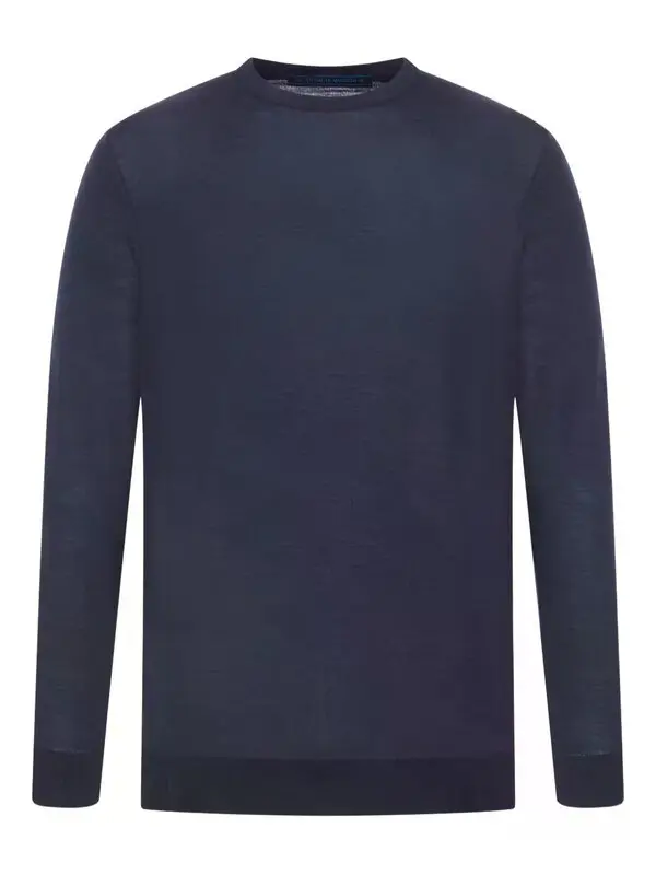 Kiton Crew Neck Wool Sweater - Blue