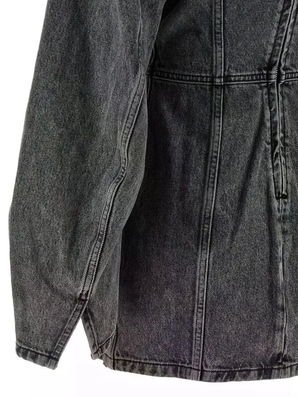 HAIKURE V-neck Denim Mini Dress - Grey